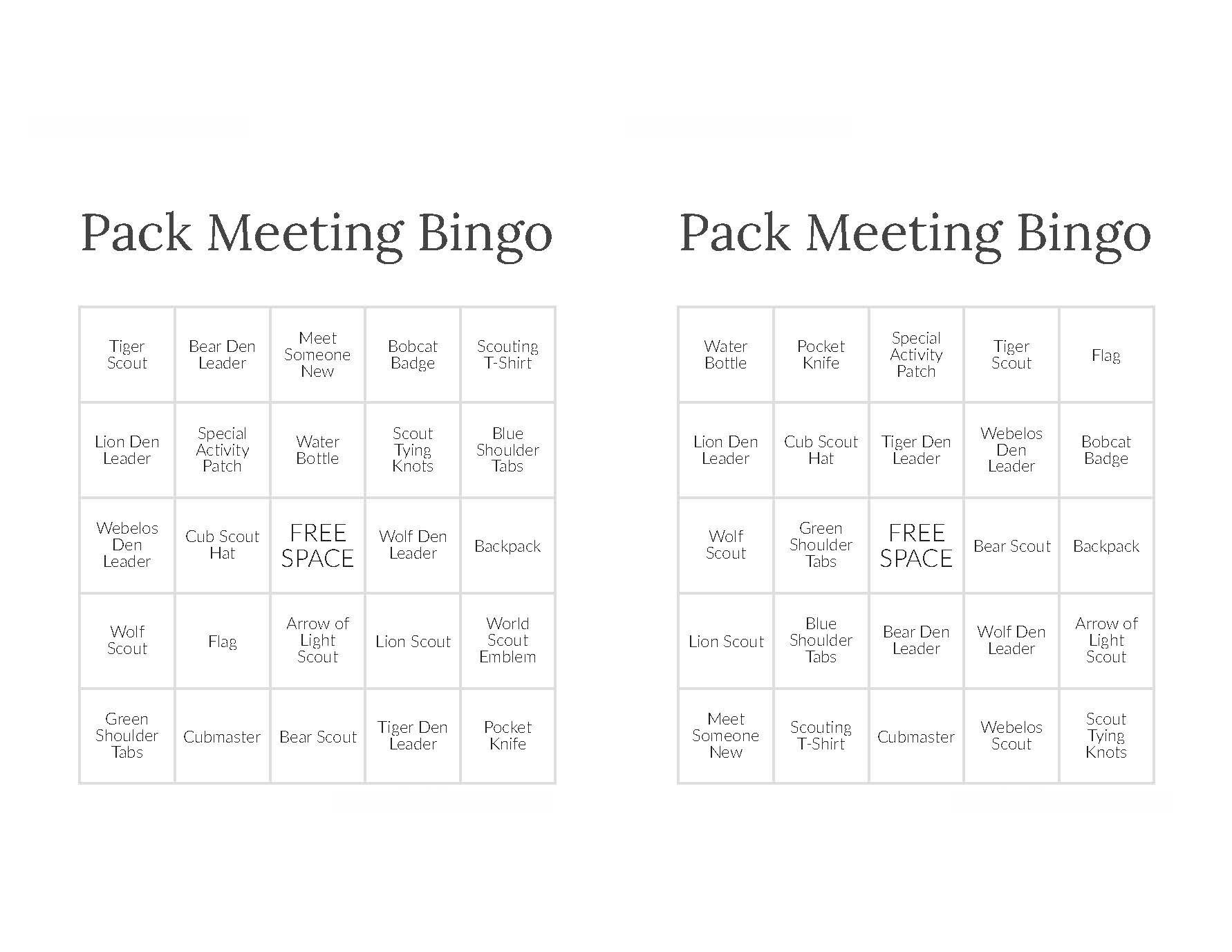 Printable Pack Meeting Bingo - Etsy