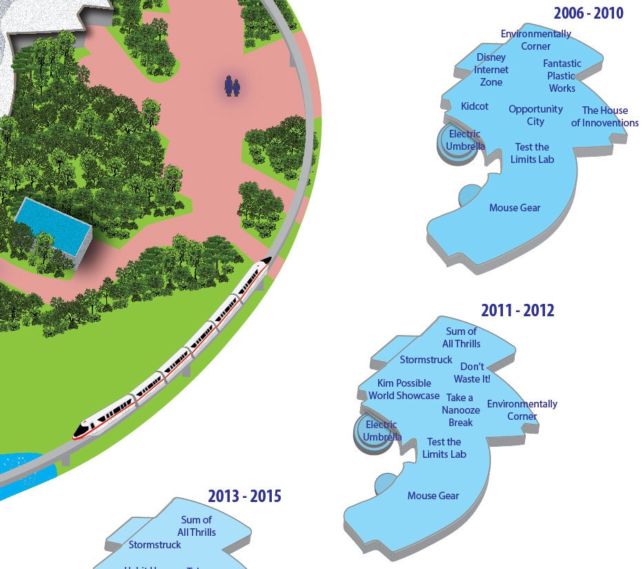 16"x20" Illustration, EPCOT, WDW, Walt Disney World, EPCOT Center ...