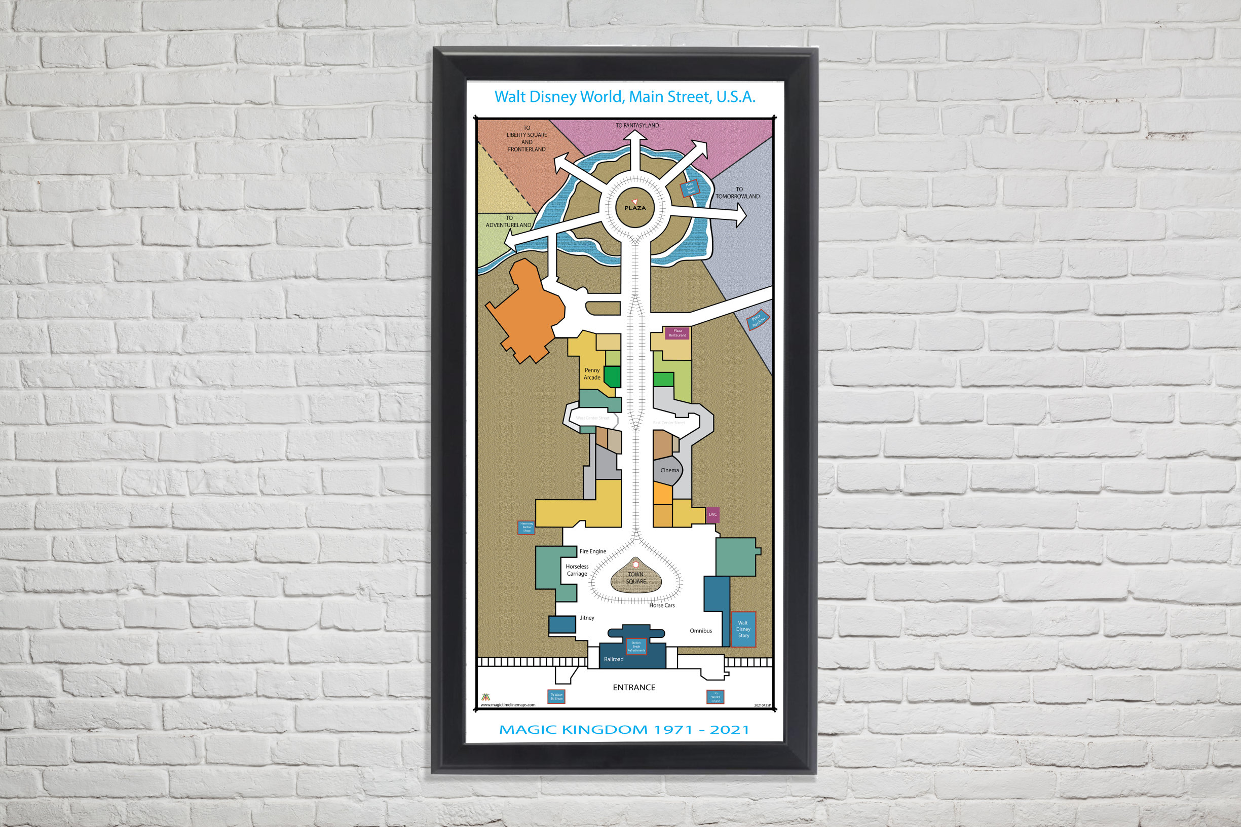 12x24 WDW Main Street, Disney World, Magic Kingdom, Main Street U.S.A ...