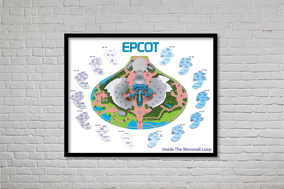 16"x20" Illustration, EPCOT, WDW, Walt Disney World, EPCOT Center ...
