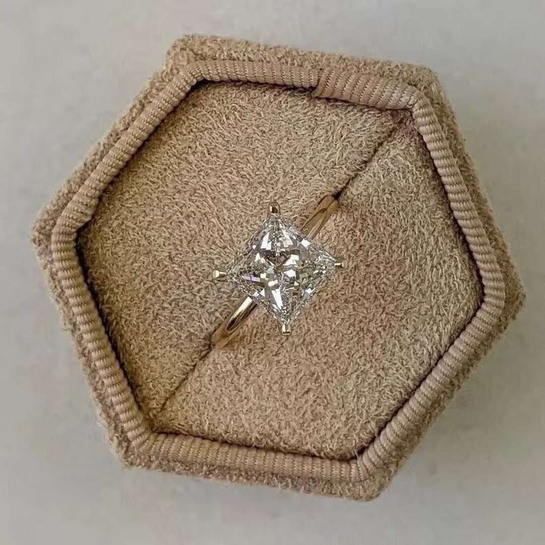 2ct7mm Princess Cut Engagement Ring, Customized Anniversary Ring ...