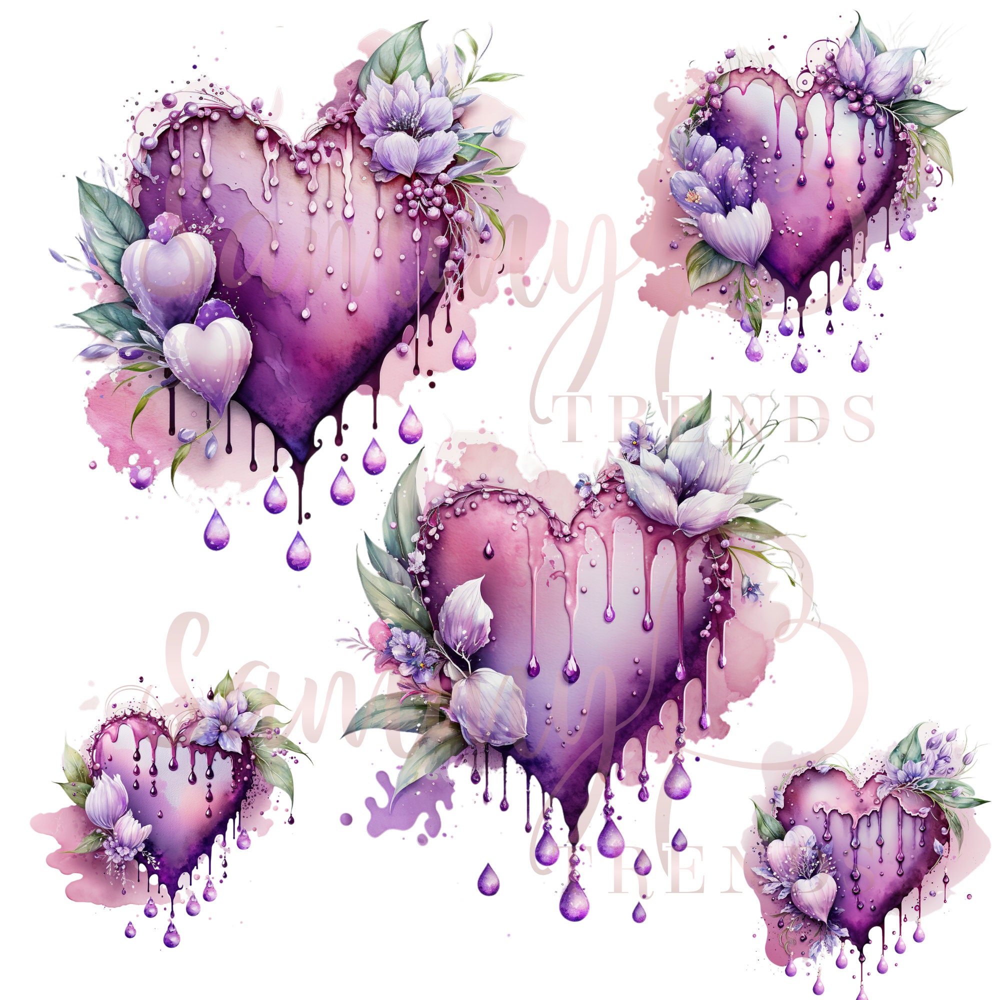 Clip Art , Melting Hearts Violet Collection, Png, Transparent Png ...