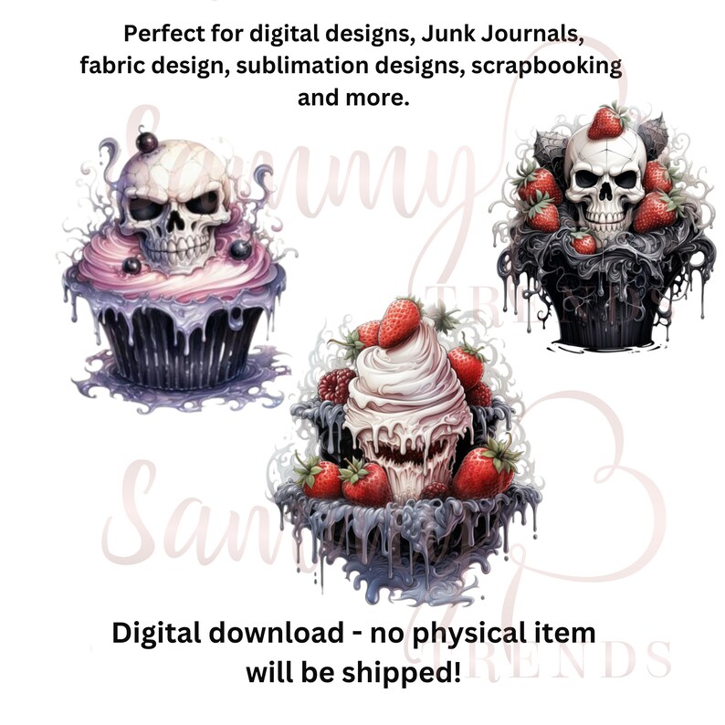Sweet Screams – Deadly Dessert Clipart | Halloween Cupcakes PNG ...