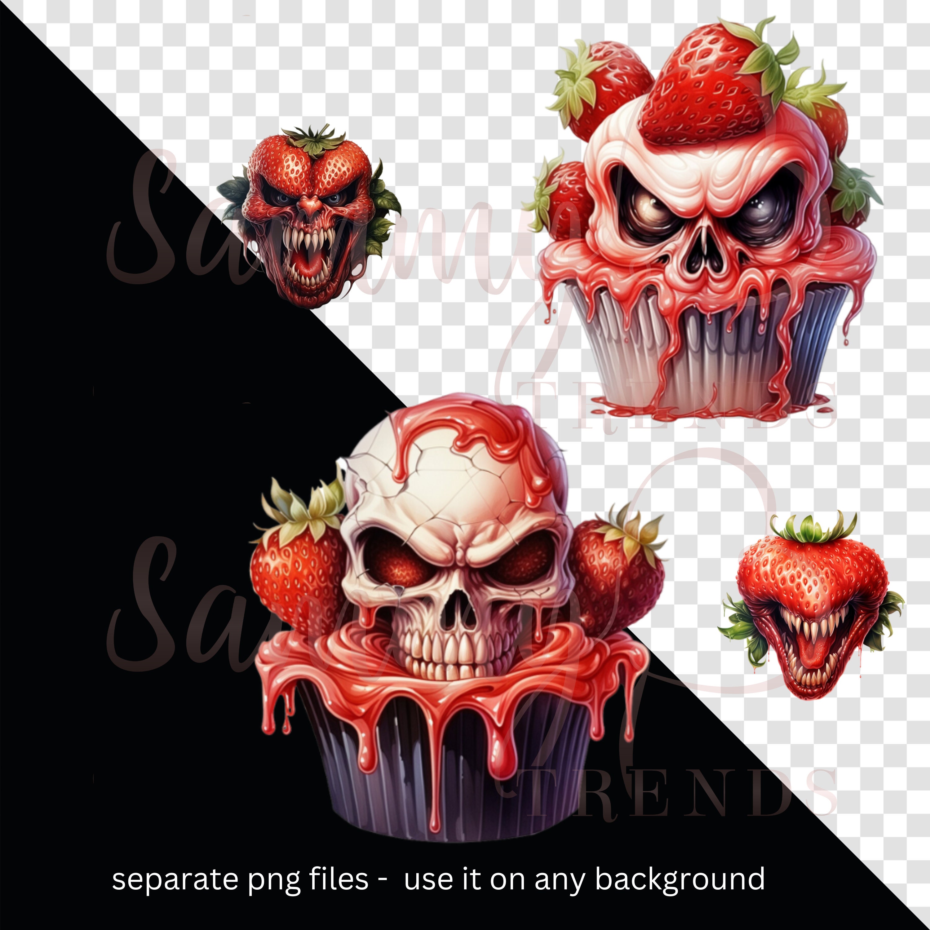 Horror Cupcakes Clipart, Halloween Cupcake, Png, Cupcakes Watercolor ...
