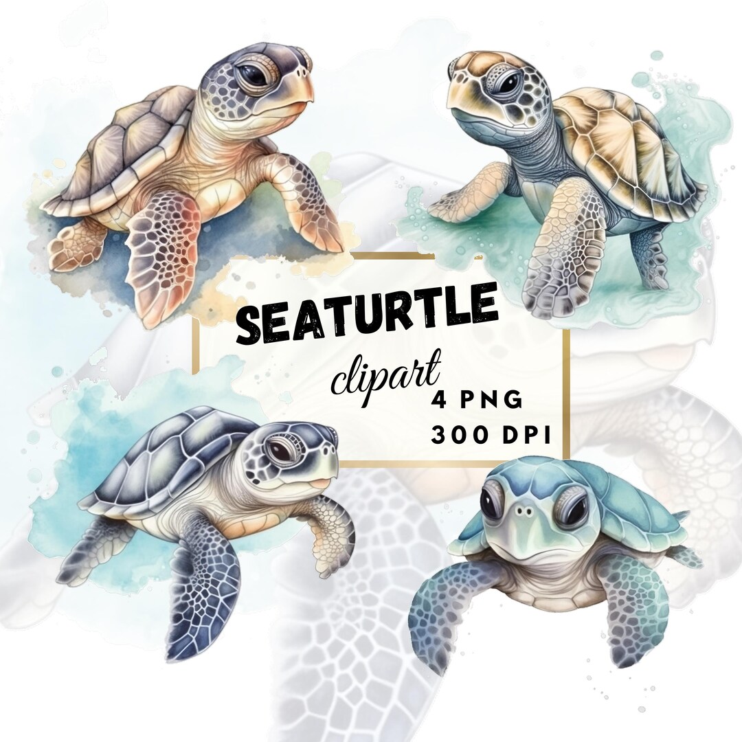 Seaturtle Clipart, Nautical Clip Art, Sealife, Ocean, Beach ...