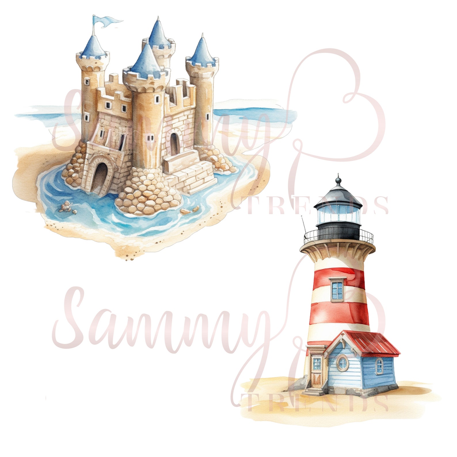 Beach Clipart Nautical Clipart Png Lighthouse Clip Art - Etsy