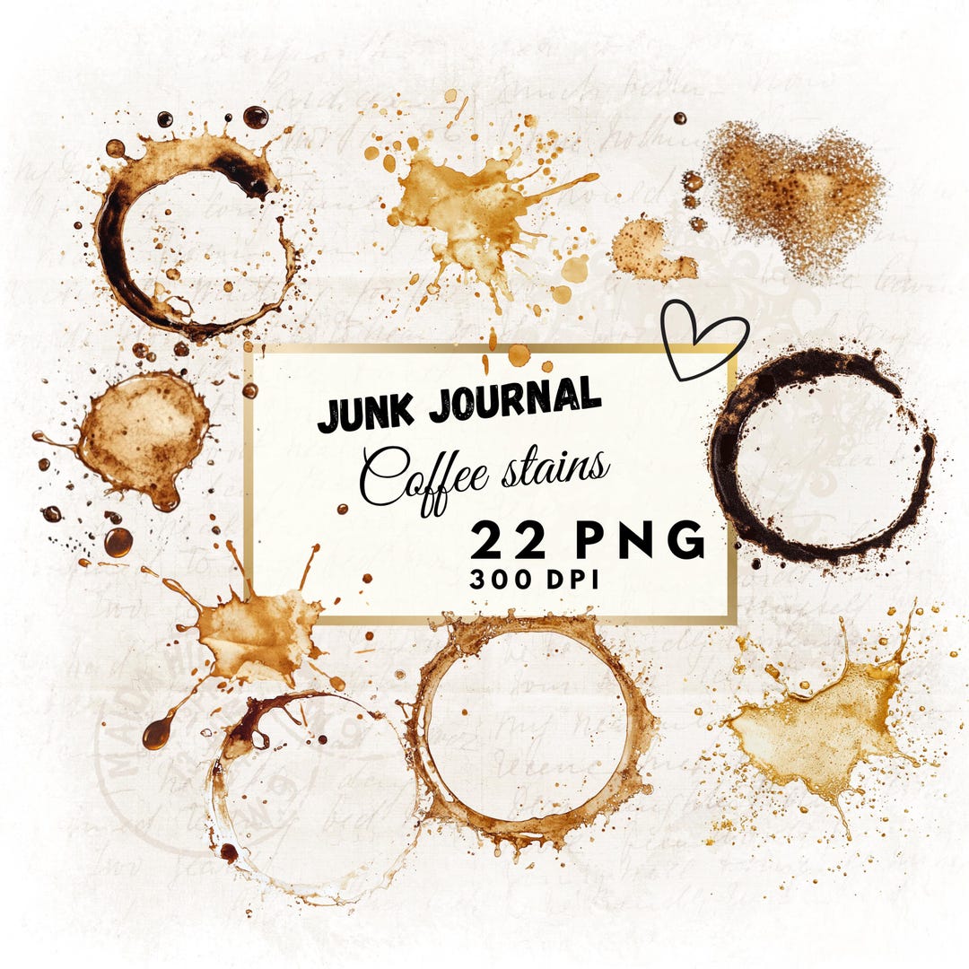 Coffee Stains Overlay for Junk Journals | Transparent Png | Digital ...