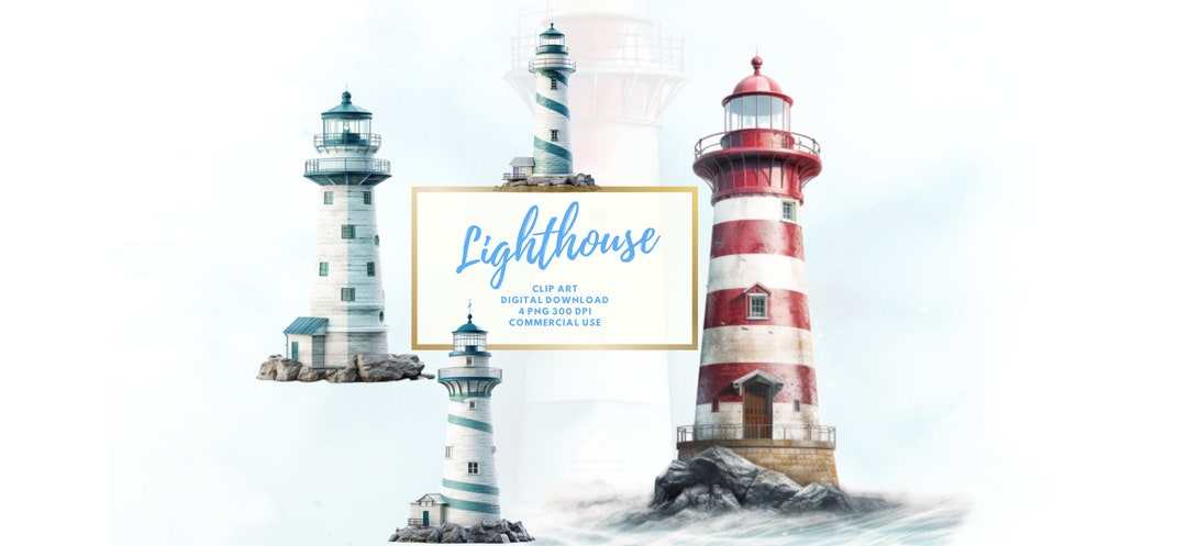 Lighthouse Clipart Nautical Clipart Lighthouse Png - Etsy