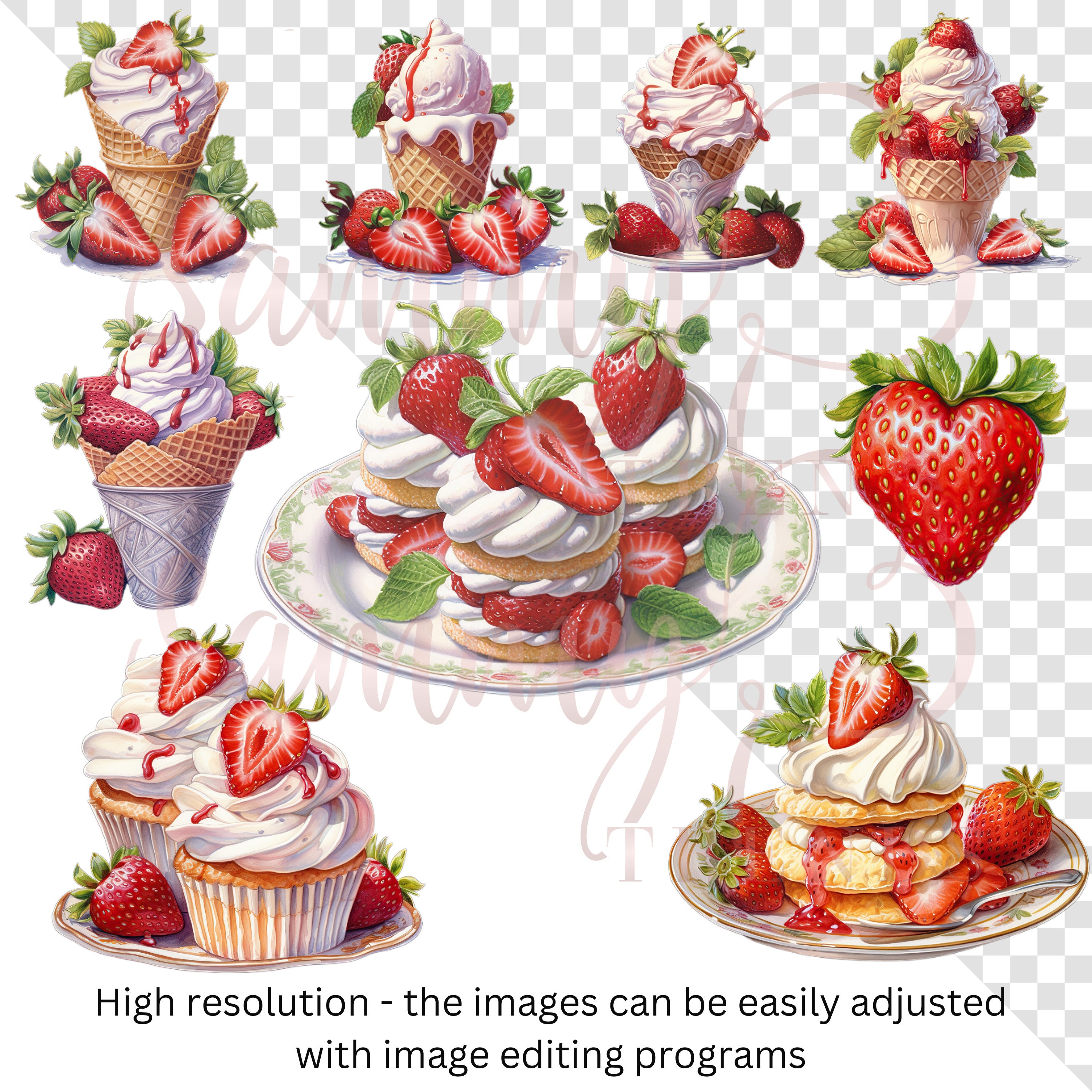Strawberries Clipart, Strawberry Png, Strawberries Watercolor Clipart ...
