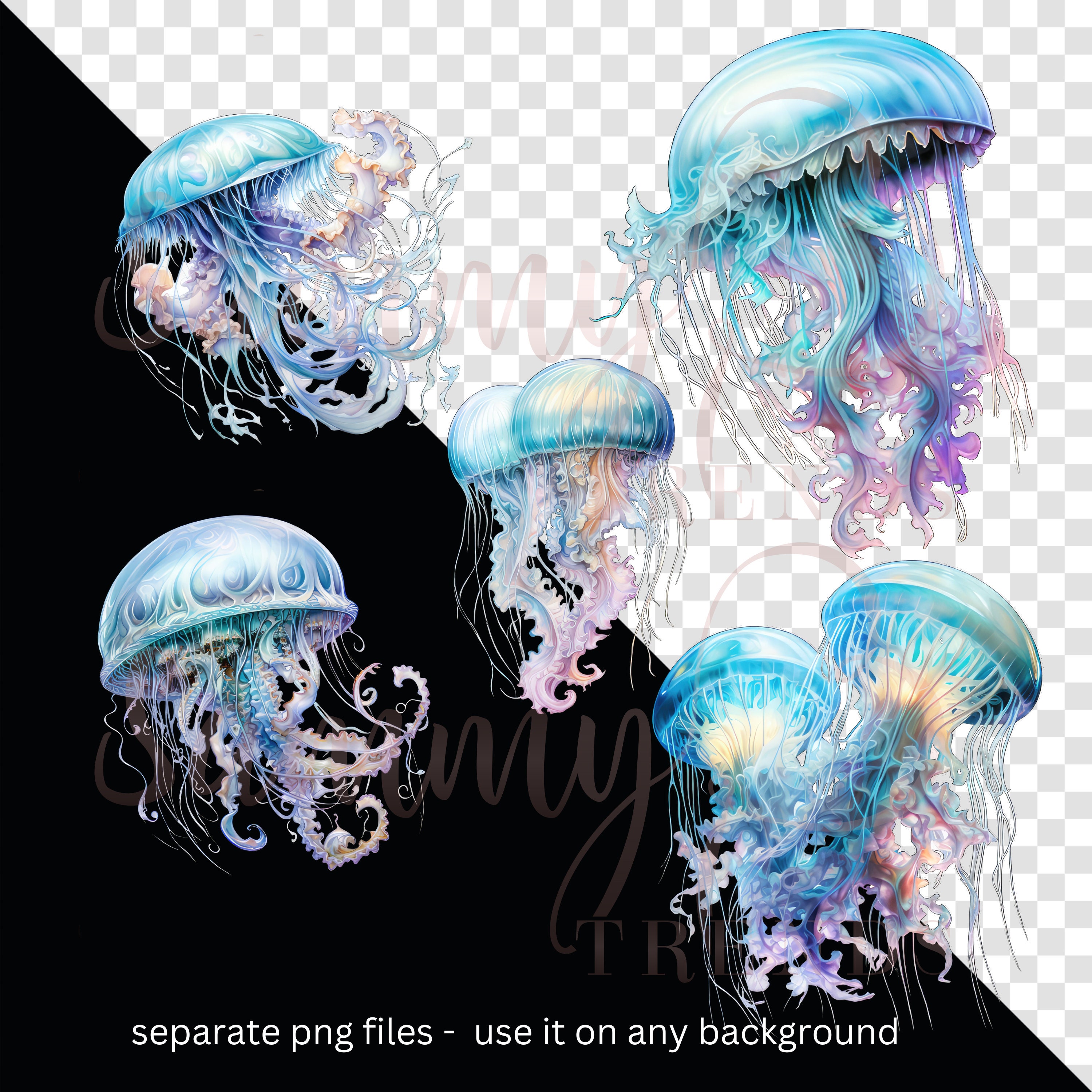 Jellyfish Clipart, Jellyfish Png, Nautical, Sealife, Jellyfish Png ...