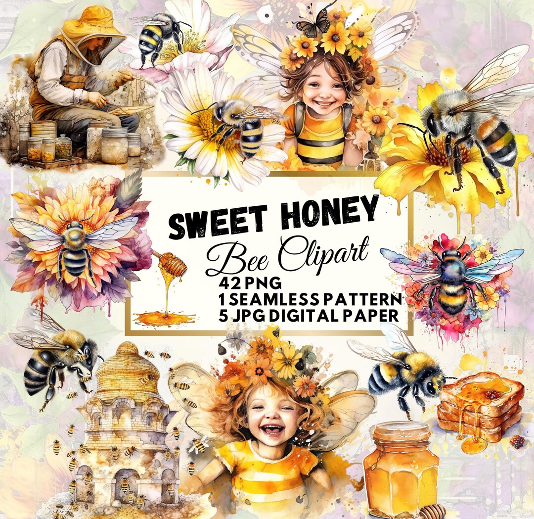 Honey Bee Clipart, Png, Clip Art, Transparent Png, Watercolor ...