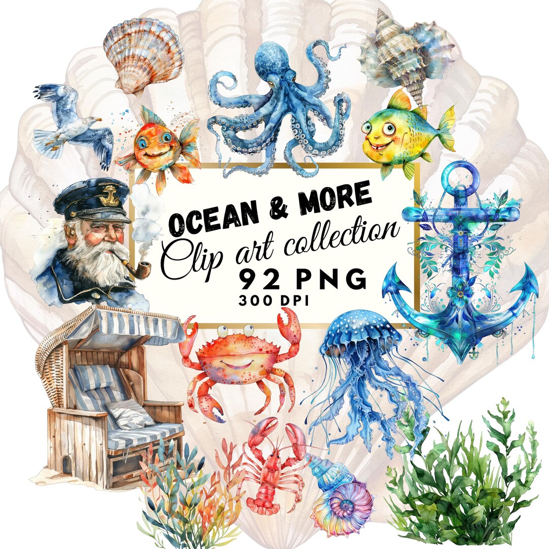 Ocean Clip Art | Transparent Png | Digital Download | Commercial Use ...