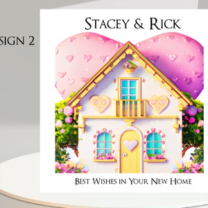 Pink House New Home Card: Add Your Name + Text ~ Add Your Name ~ Inside ...
