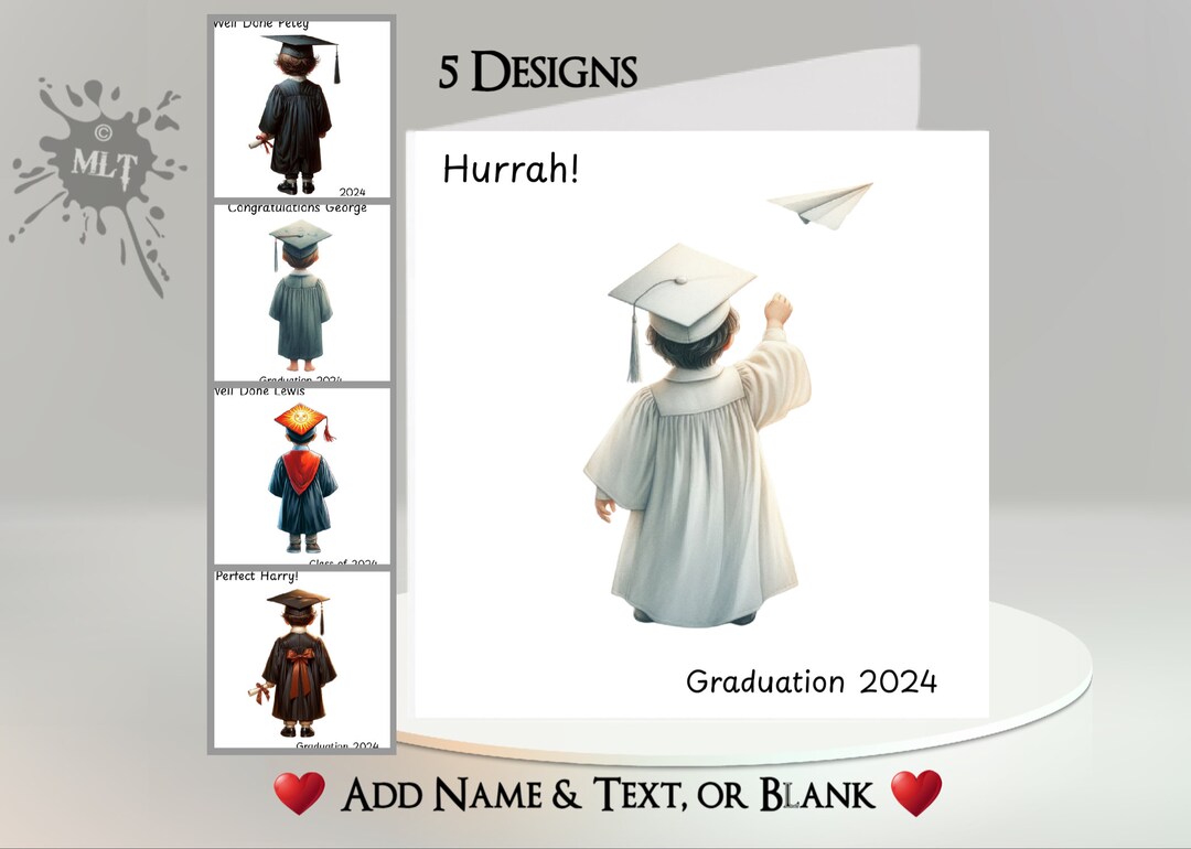 Boy Graduation Card: Personalised Add Your Text Name Inside Message 5 ...