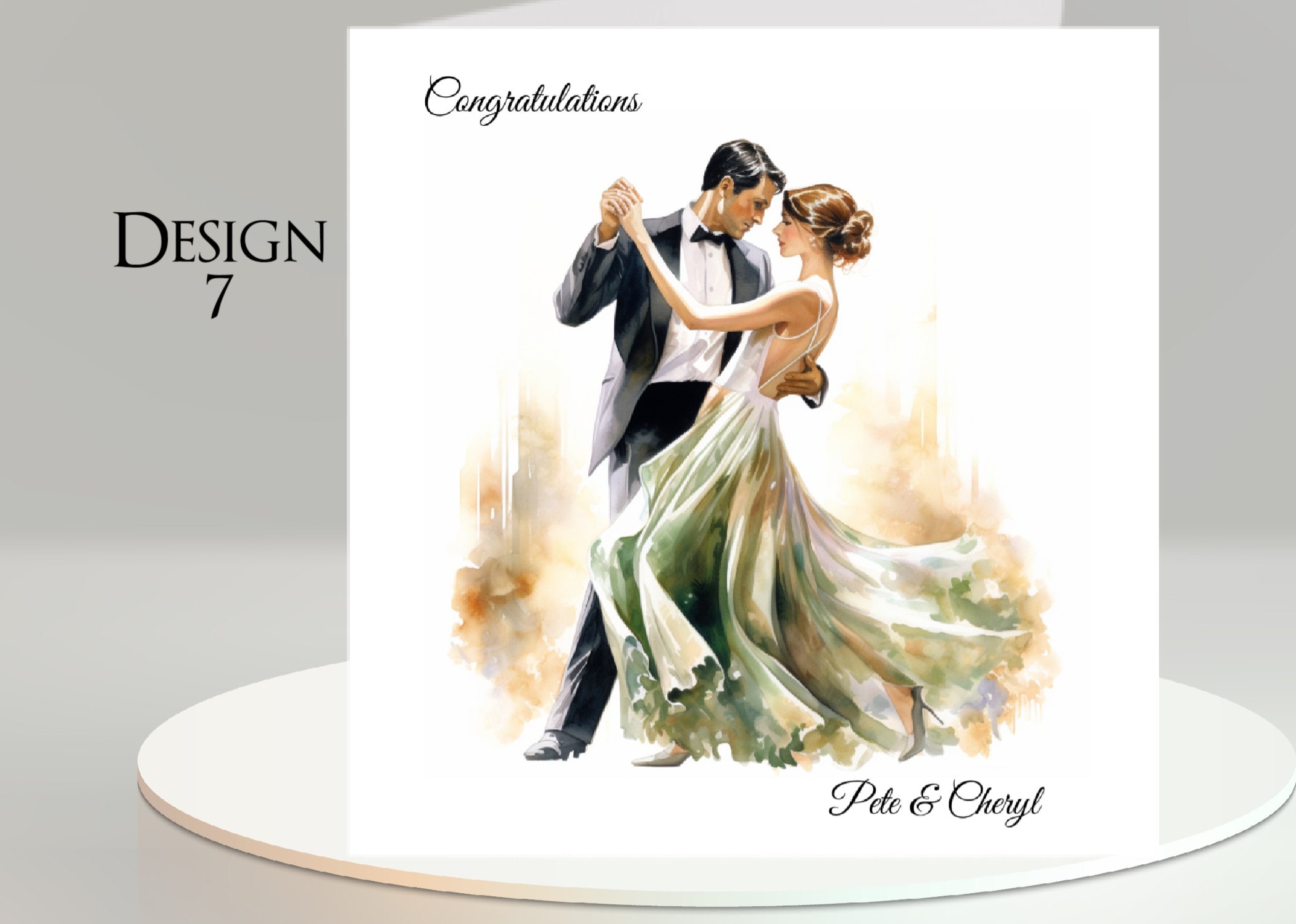 Ballroom Dancers Card: Add Your Text + Name, Inside Message, or Blank ...
