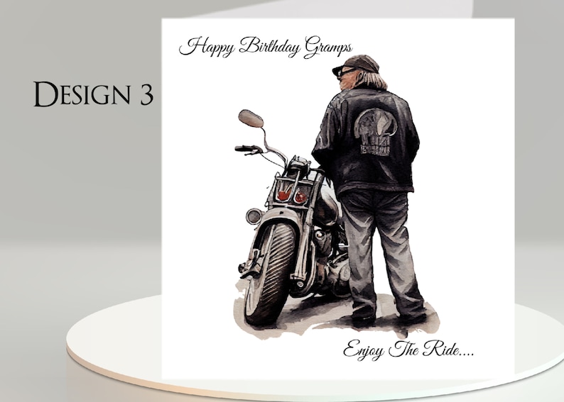Motorcycle Card: Add Your Text + Name ~ 5 Designs to Choose From ...