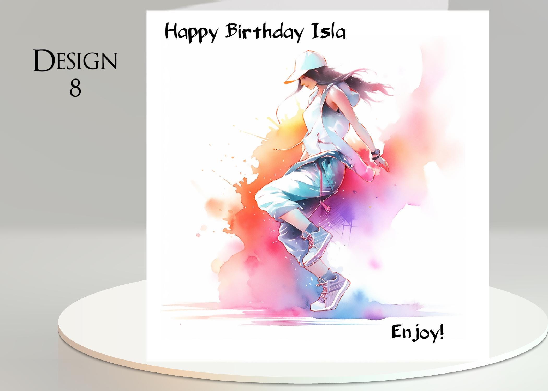Street Dancer Card: Add Your Text + Name, Inside Message, or Blank. 5 ...