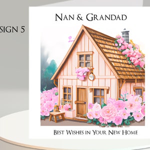 Pink House New Home Card: Add Your Name + Text ~ Add Your Name ~ Inside ...