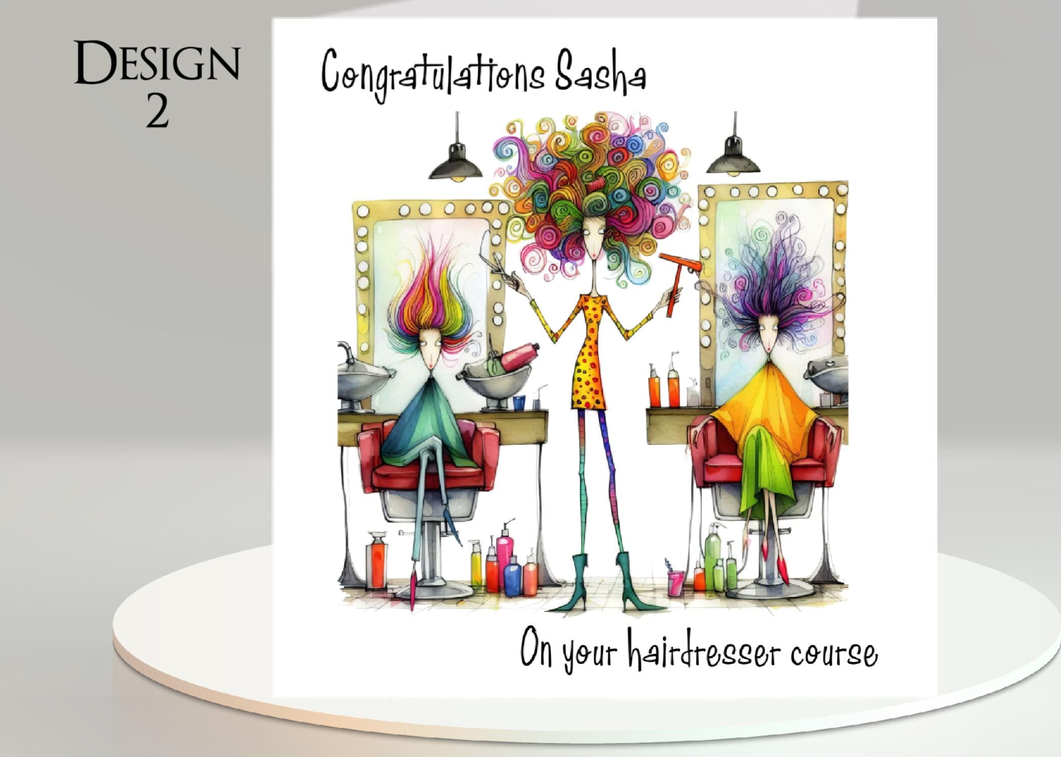 Hairdressing Card: Add Your Name + Text, Inside Message, 5 Designs ...