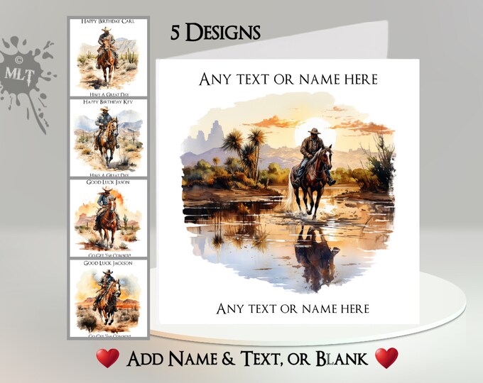 Yee Haw Cowboy Round up Excitement Card, Western Greeting Card for ...