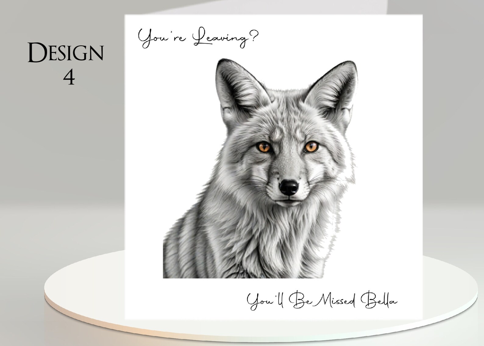 Fox Card: Add Your Text + Name ~ Inside Message ~ 5 Designs ~ Fox ...