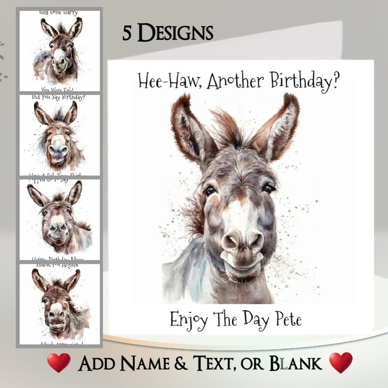 Donkey Card - Etsy