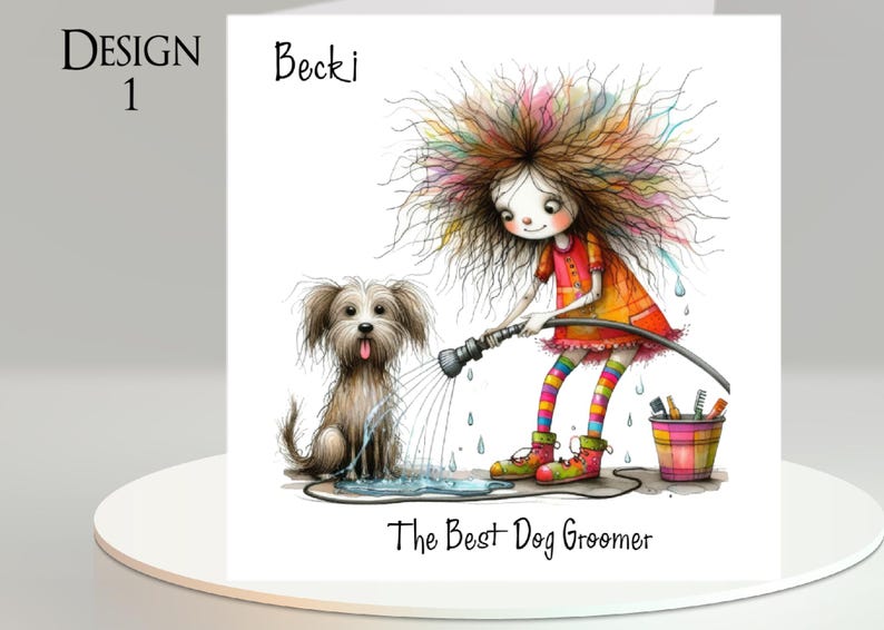 Dog Groomer Card: Add Your Name + Text, Inside Message, 5 Designs ...