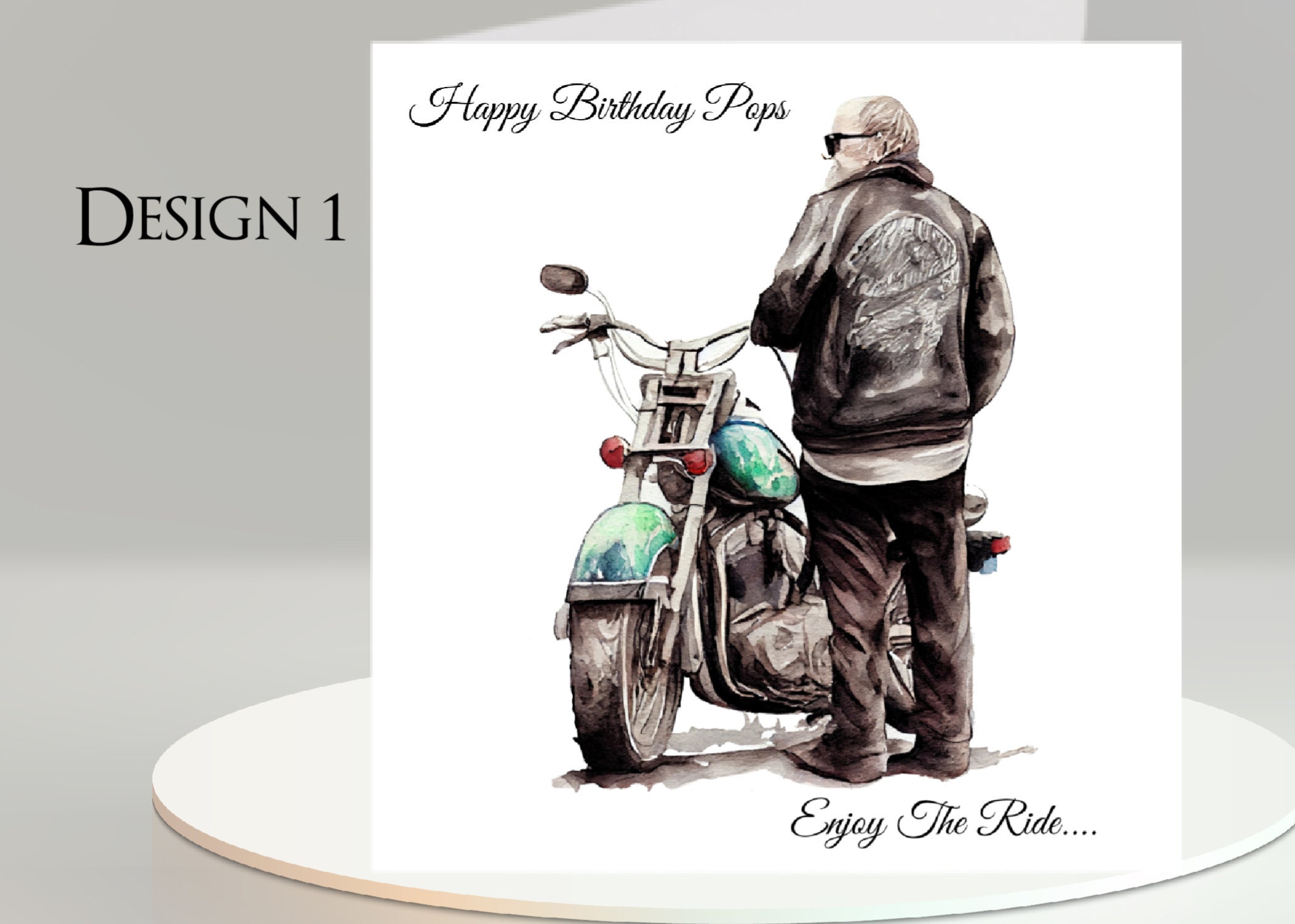 Motorcycle Card: Add Your Text Name 5 Designs to Choose - Etsy