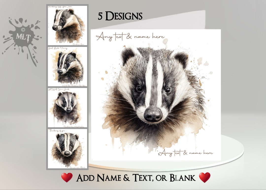 Badger Card: Add Your Text + Name ~ Inside Message ~ Badger, Brock ...