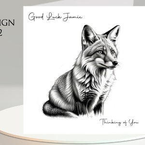 Fox Card: Add Your Text + Name ~ Inside Message ~ 5 Designs ~ Fox ...