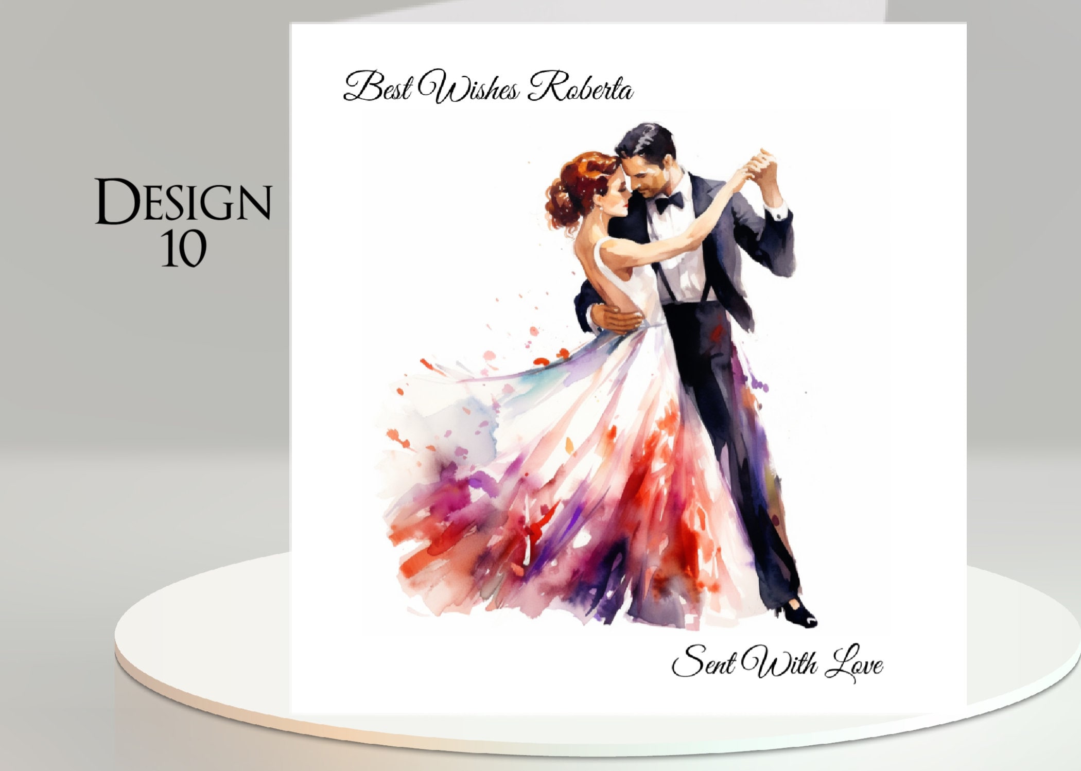 Ballroom Dancers Card: Add Your Text + Name, Inside Message, or Blank ...