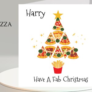 Food Christmas Tree Card: Add Your Text Name Inside Message Burgers ...
