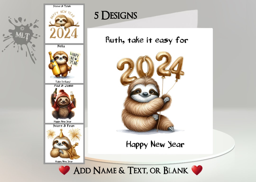 New Year Card: Add Your Text Name Inside Message New Year Card, 2024 ...