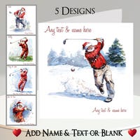 Golf Golfer Golfing Christmas Card - Etsy UK