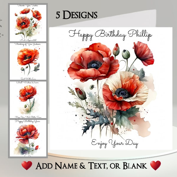 Poppy Cards - Etsy UK