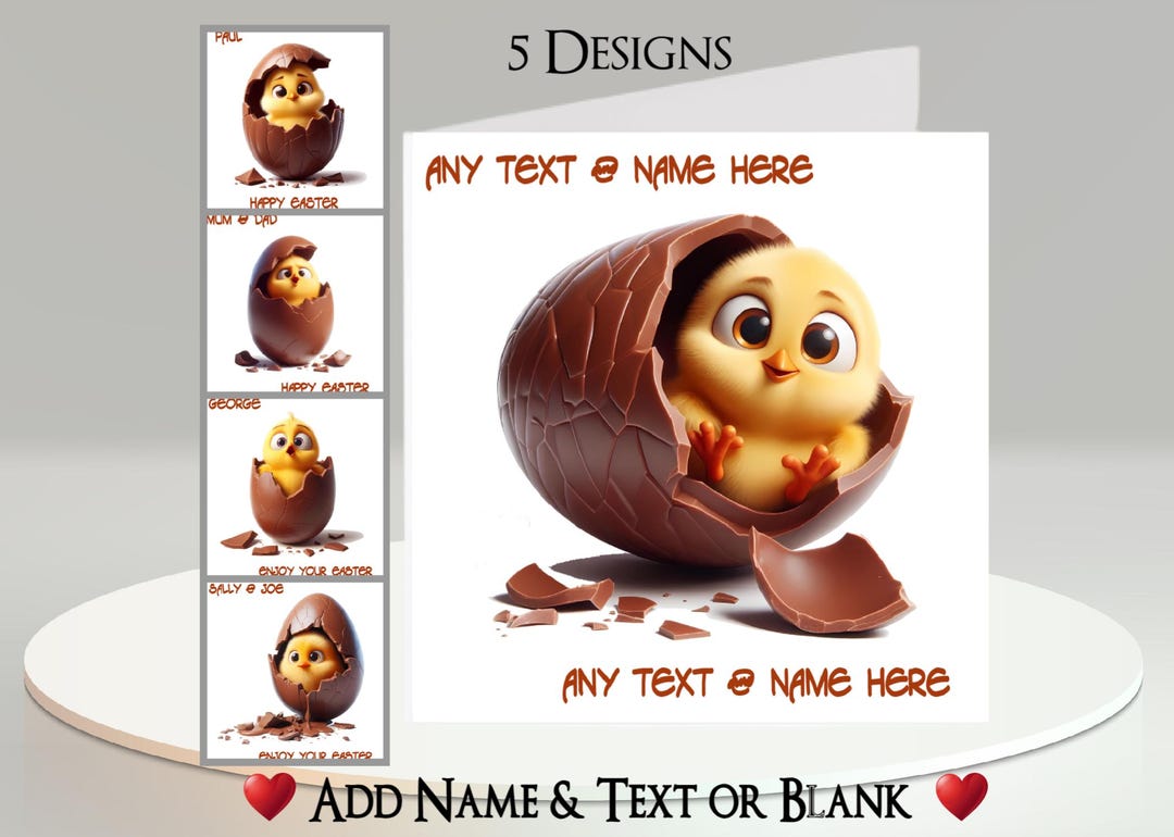 Easter Card: Add Your Text + Name, Inside Message, 5 Designs, Easter ...