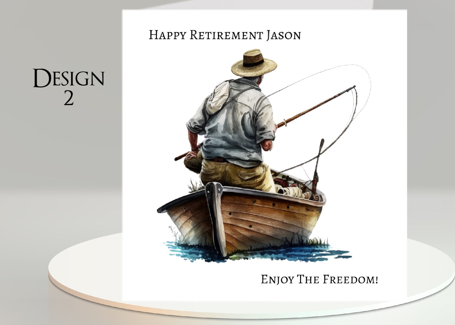 Fishing Card: Add Your Text + Name ~5 Designs to Choose From~inside ...