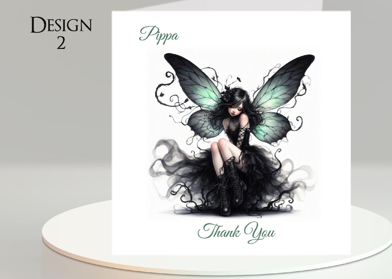 Dark Fairy Karte: Füge deinen Text + Name hinzu, oder leer. 5 Designs ...