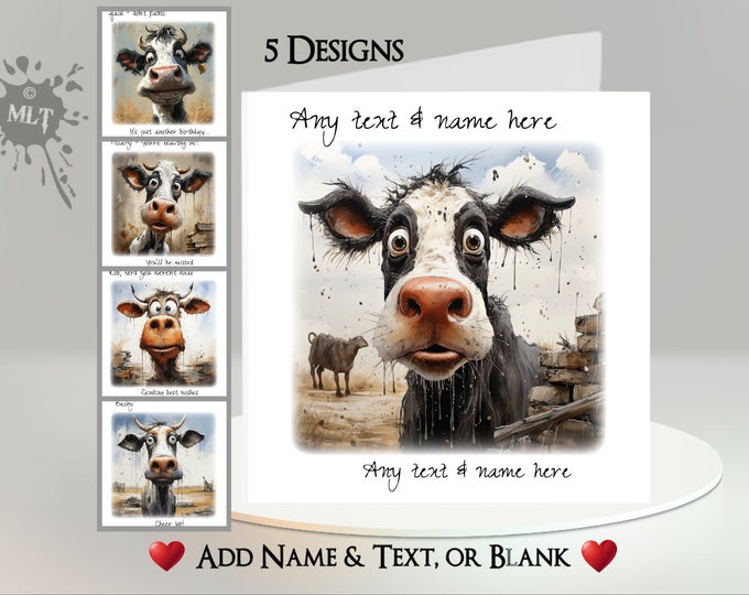Cow Birthday Card - Herd Its Your Birthday - Birthday Card for Farmers ...