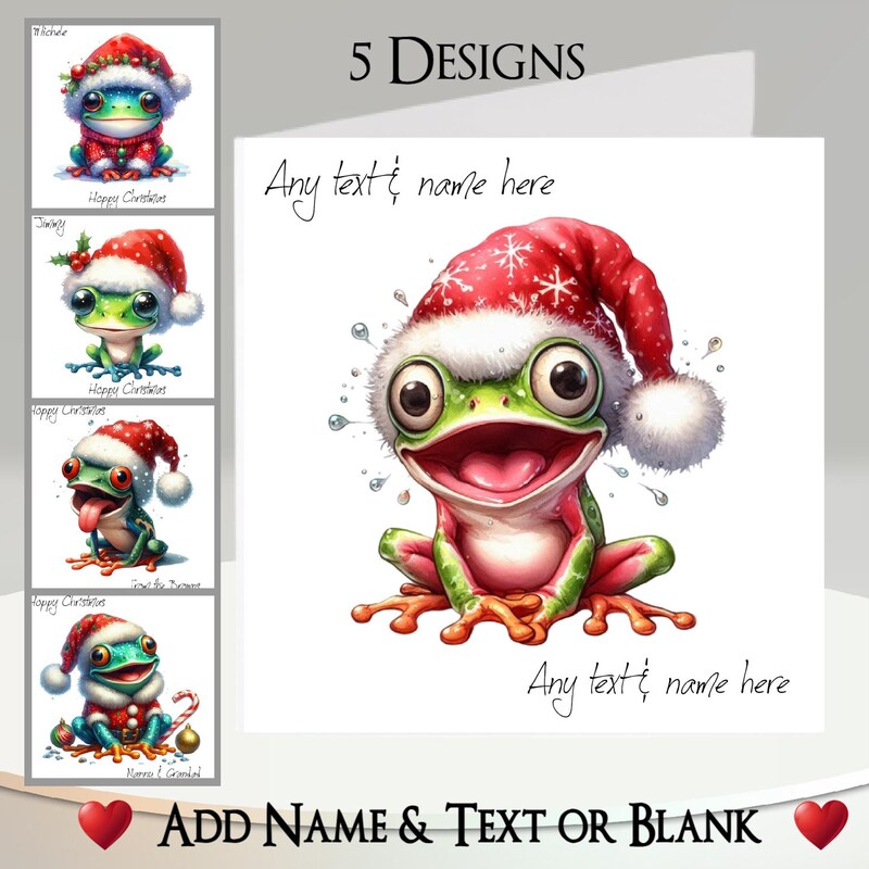 Toad Frog Themed Christmas Cards - Etsy Canada