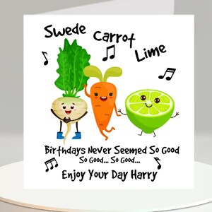Funny Vegetable Birthday Card: Add Your Text + Name ~ Inside Message ...