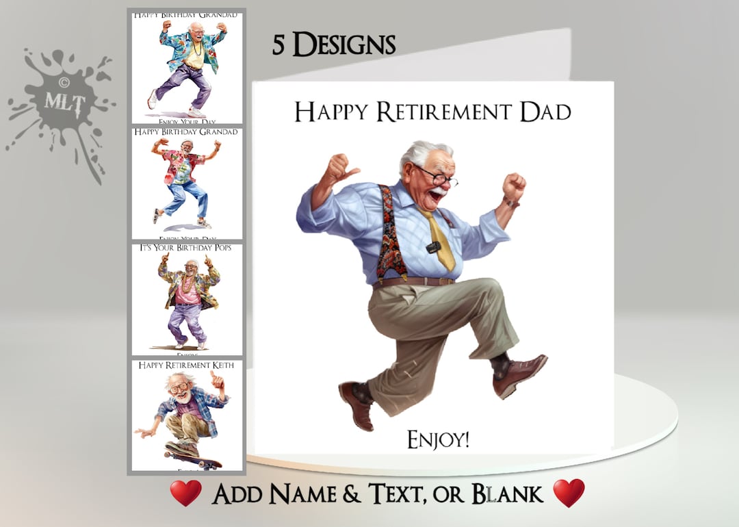 Old Man Card: Add Your Text + Name ~ Inside Message ~ Funny, Dad ...