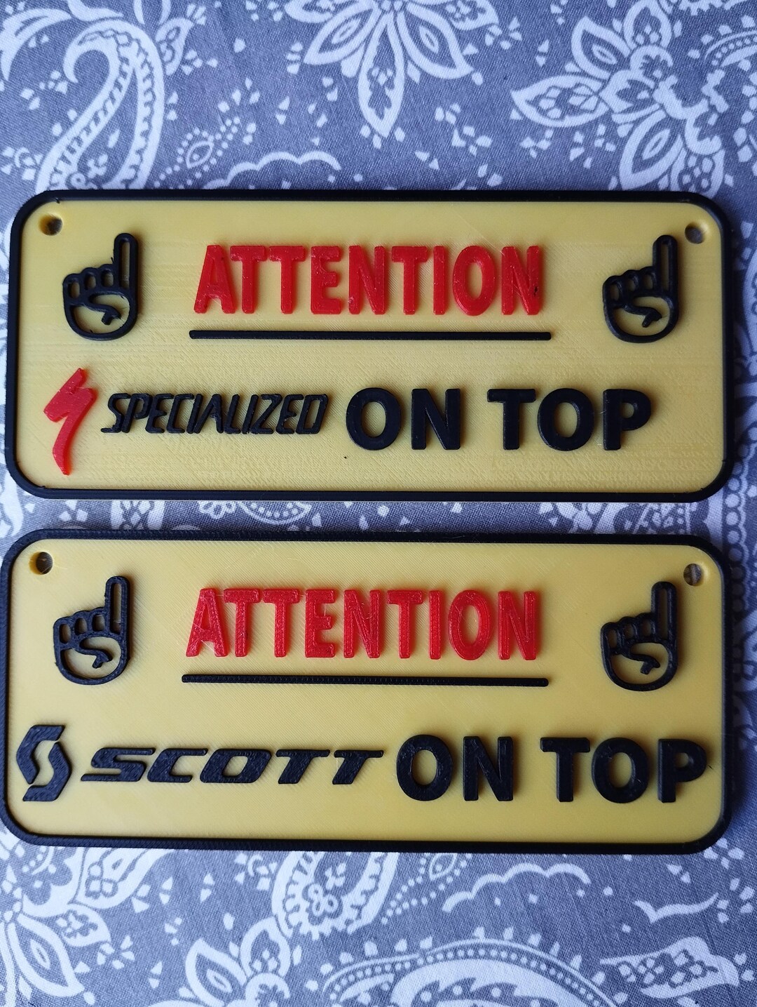 Caution Sign Attention Bike on Top - Customizable - Etsy