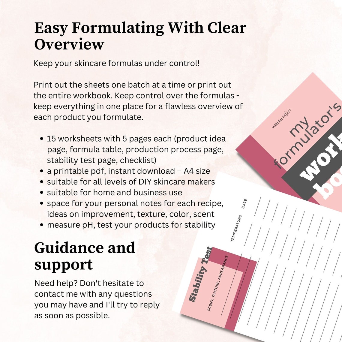 Skincare Formula Workbook / Printable Recipe Book / Notebook for DIY ...