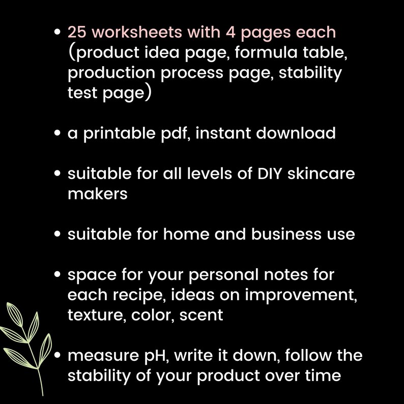 Skincare Formula Workbook / Printable Recipe Book / Notebook - Etsy UK