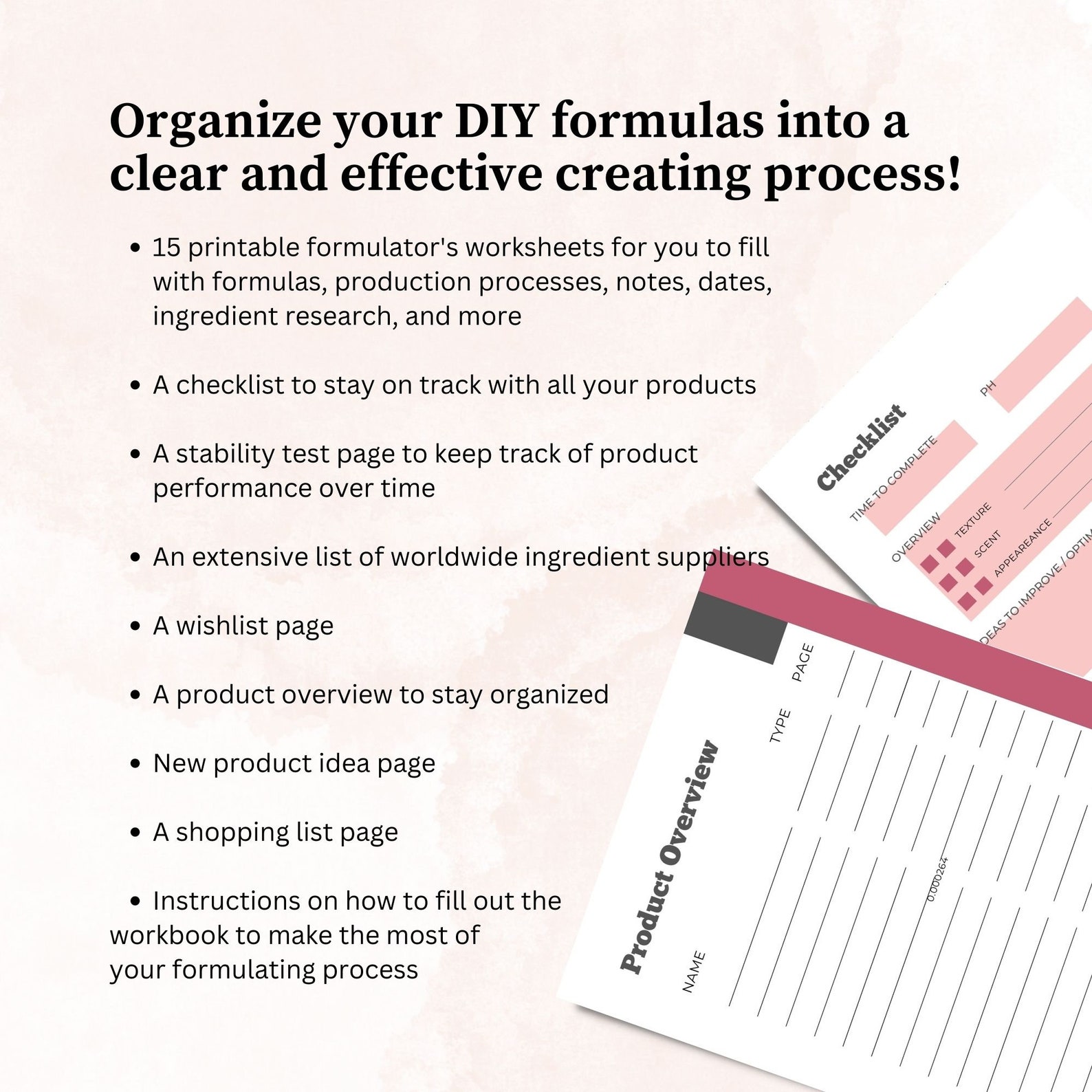 Skincare Formula Workbook / Printable Recipe Book / Notebook for DIY ...