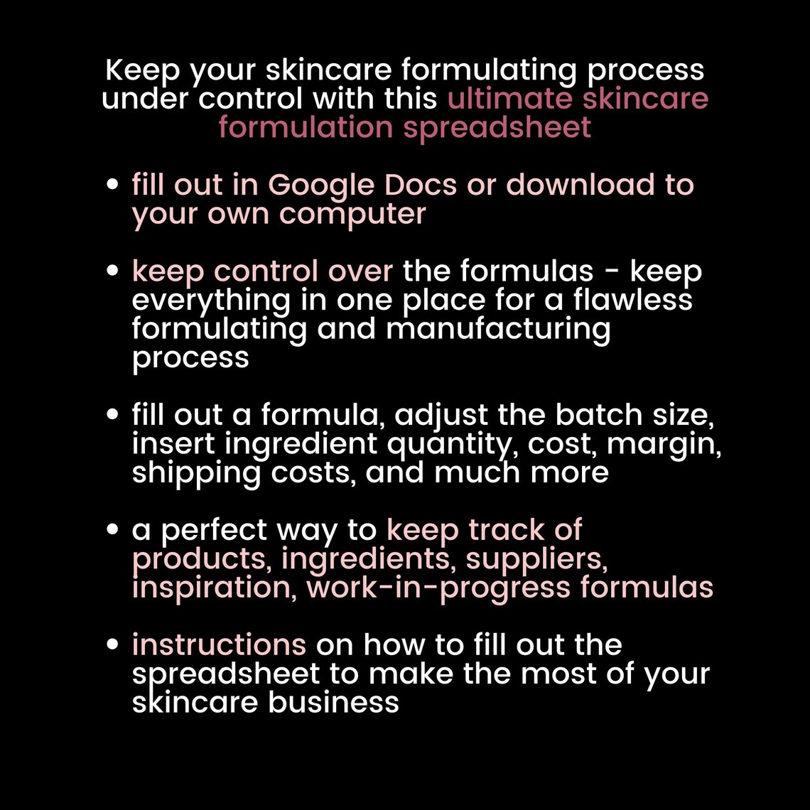 Skincare Formulation Spreadsheet and Calculator | Cosmetic Calculator ...