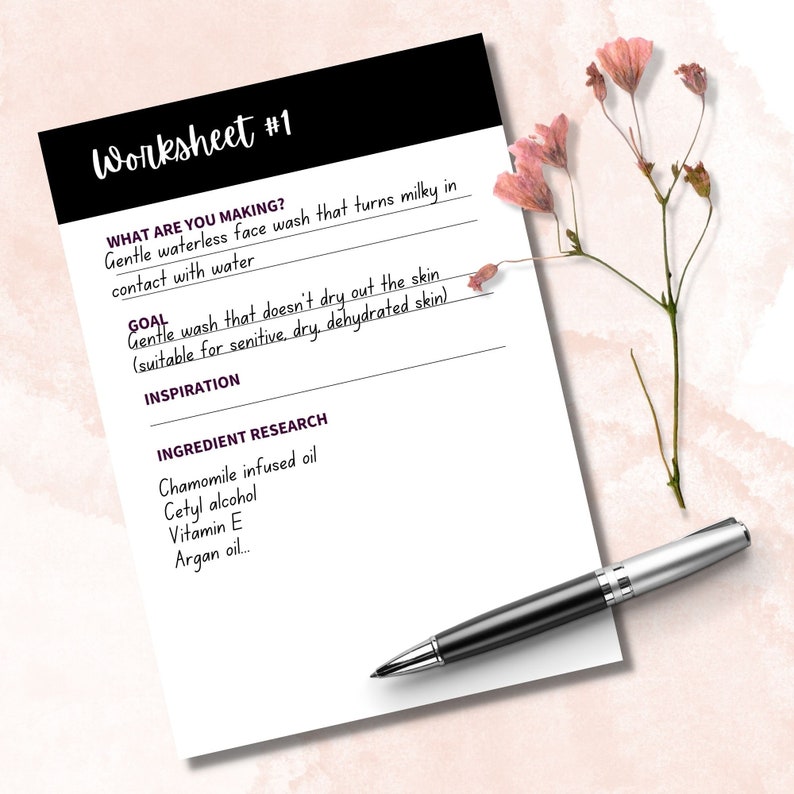Skincare Formula Workbook / Printable Recipe Book / Notebook - Etsy UK