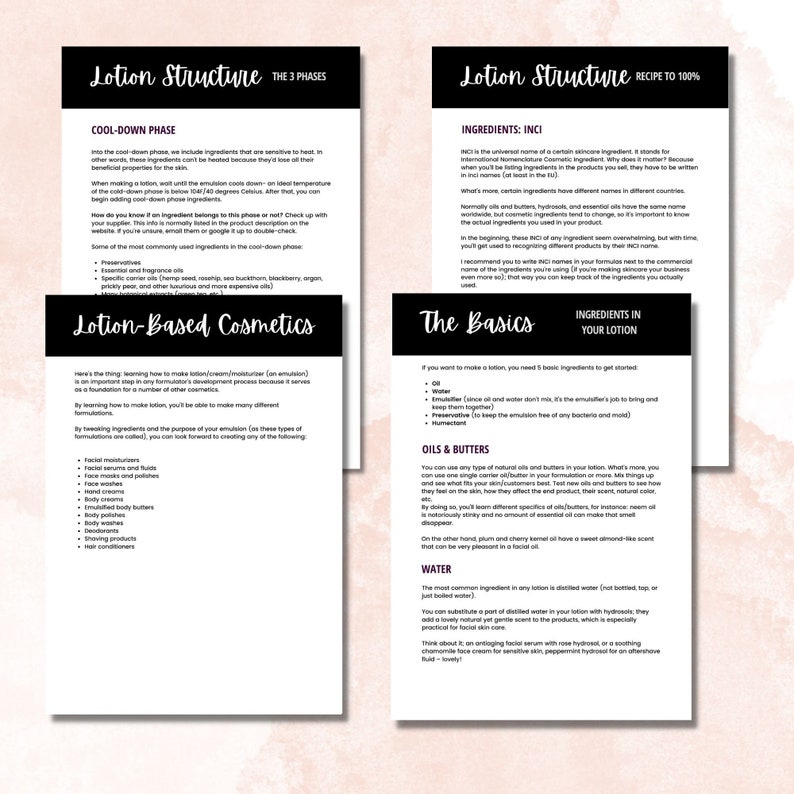 DIY Lotion and Cream Guide / How to Make Lotion /body Lotion Recipes ...