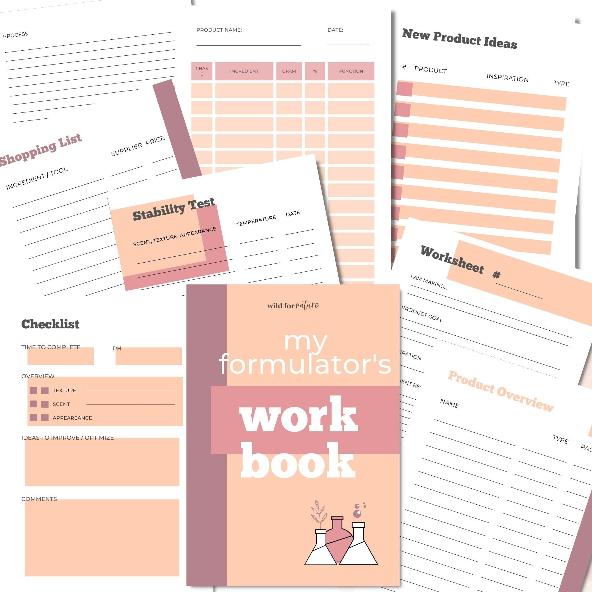 Skincare Formula Workbook / Printable Recipe Book / Notebook for DIY ...